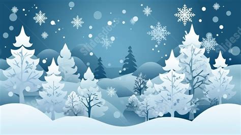 Stunning Blue Snowflakes Add Splendor To Christmas Powerpoint