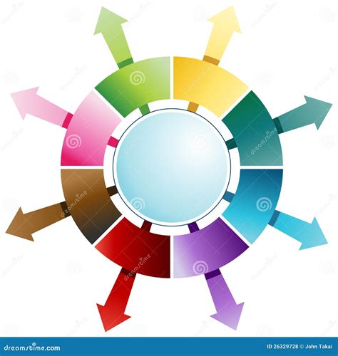 Eight Step Arrow Compass Chart Vector Illustration