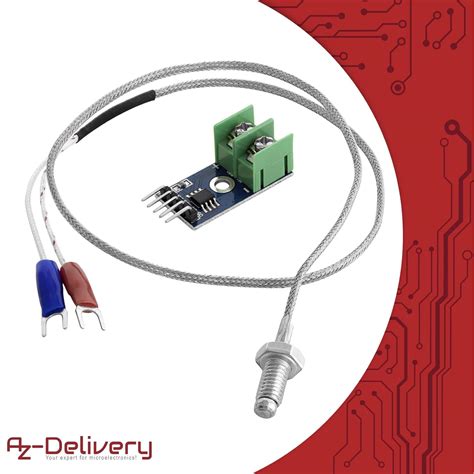 azdelivery 5 x max6675 temperature sensor k type thermocouple compatible with arduino and