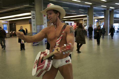 In Pictures Naked Cowboy At St Pancras Londonist