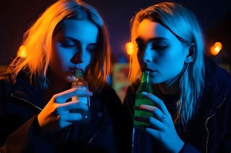 Premium Ai Image Two Attractive Young Women Meeting Up In A Pub