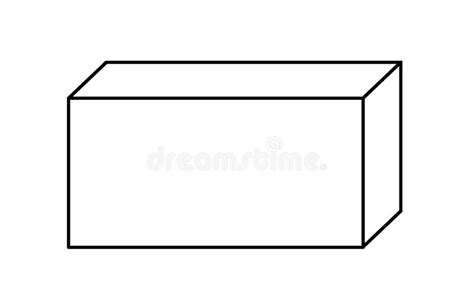 Three Dimensional Geometric Illustration Of A Rectangular Prism Or Cuboid With Visible Edges And