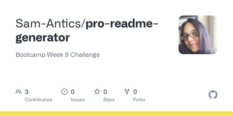 Github Sam Anticspro Readme Generator Module 9 Challenge
