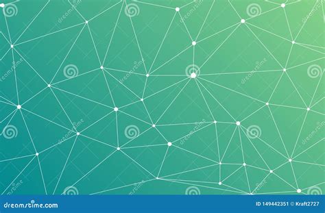 Triangular Grid On An Abstract Green Blue Background Stock Vector