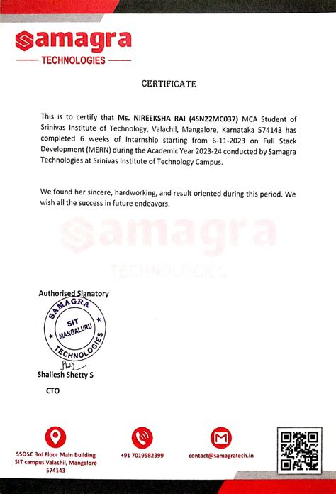 Nireeksha Rai On Linkedin Internship Fullstackdevelopment Mern