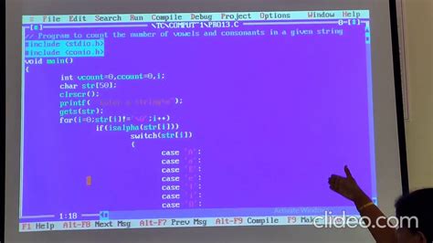 program 13 program to find the vowels and consonants in a given string