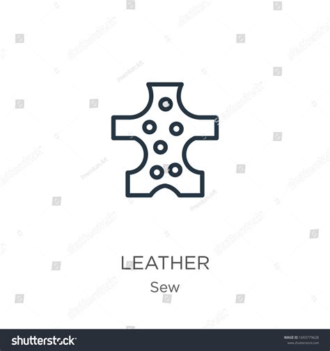 Leather Icon Thin Linear Leather Outline Stock Vector Royalty Free