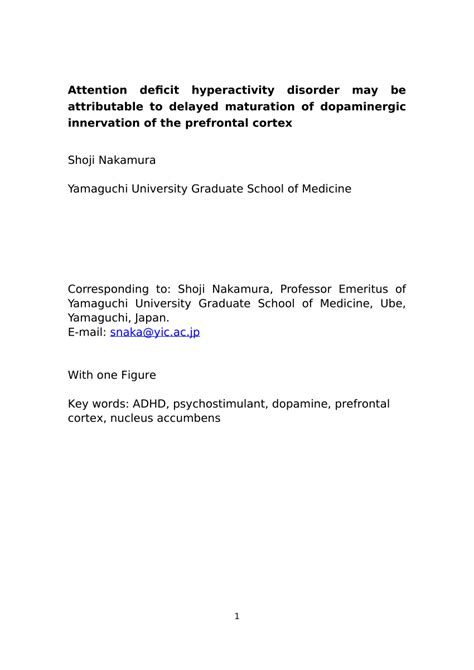 Pdf Attention Deficit Hyperactivity Disorder May Be Attributable To