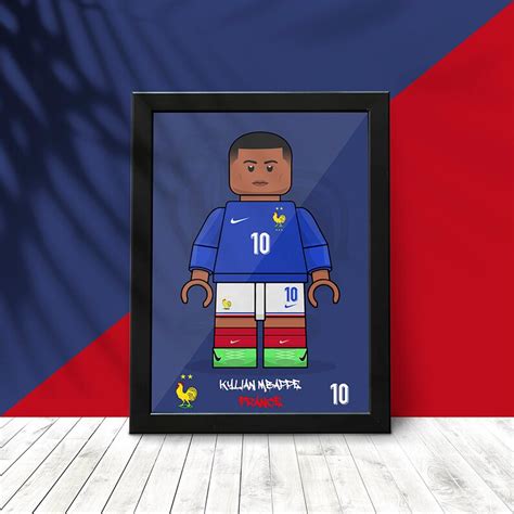Kylian Mbappe France Illustration Brick Design Soccer Player Football Player Poster
