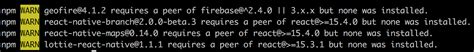 Npm React Native Peer Dependency Issue In Expo Stack Overflow