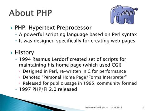 Introduction to PHP Martin Kruliš by Martin Kruliš (v1.1) ppt download