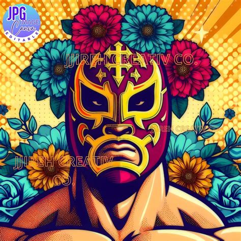 Luchador Wrestler Lucha Libre Imagen Vintage Mascara Luchador