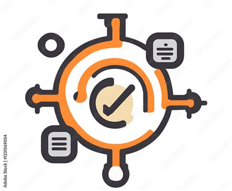Circular Process With Check Mark An Abstract Graphic Illustrating A