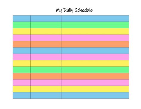 Free Printable Daily Work Schedule Templates Excel PDF Word