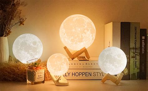 Balkwan Moon Lamp 3d Printing Moon Light Dimmable With Touch Control