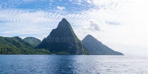 St Lucia Twin Pitons Stock Image Image Of Twin Seascape 302133603