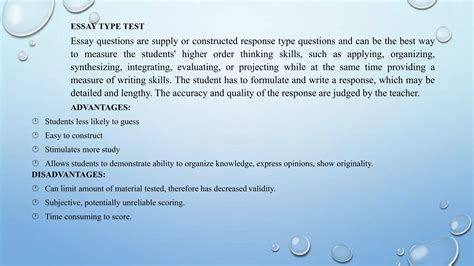 paper pencil testing selection type items and supply type items pptx