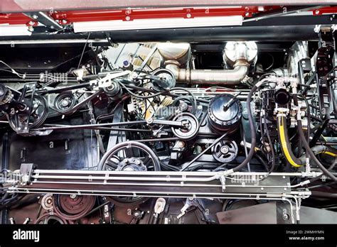 Mechanism Inside An Agricultural Combine Stock Photo Alamy
