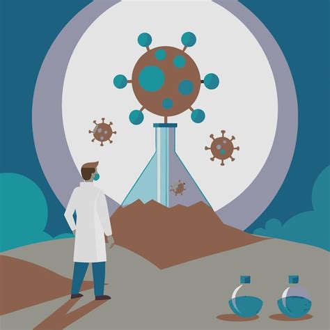 Technology Concept Flat Vector Style Illustration Featuring Nano Technology Design Elements