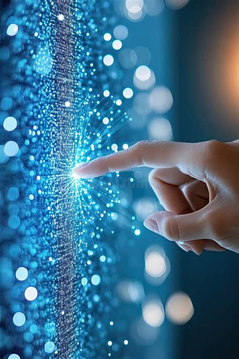 Human And Robot Hands Connect With The Vast Network Of Big Data In A Digital Environment Stock