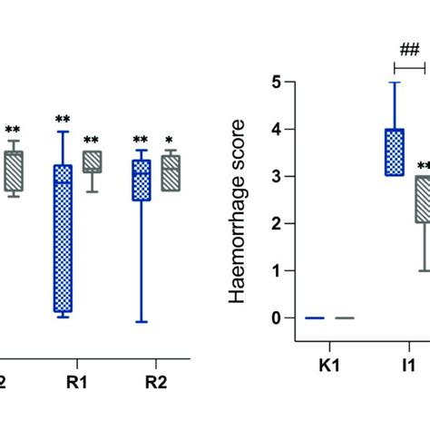 Box Plot Diagrams Of Eps A And Mucosal Hs B Evaluated According To