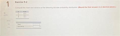 Solved Compute The Mean And Variance Of The Following Chegg