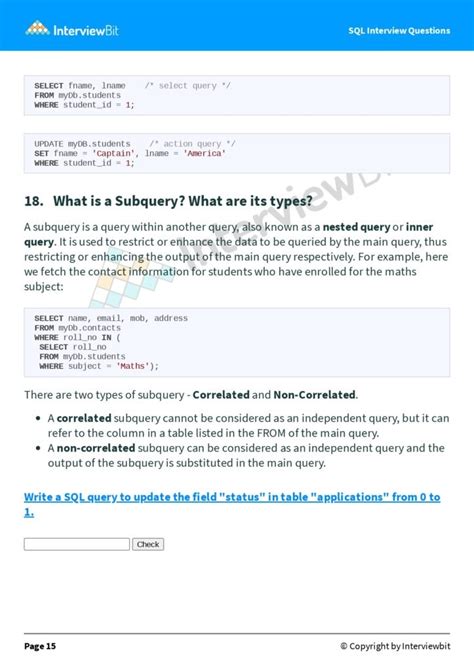 SQL Interview Questions PDF Connect Programming