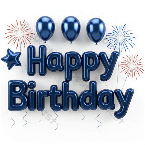 Navy Blue Glossy Happy Birthday Png Image Png Images Png Free