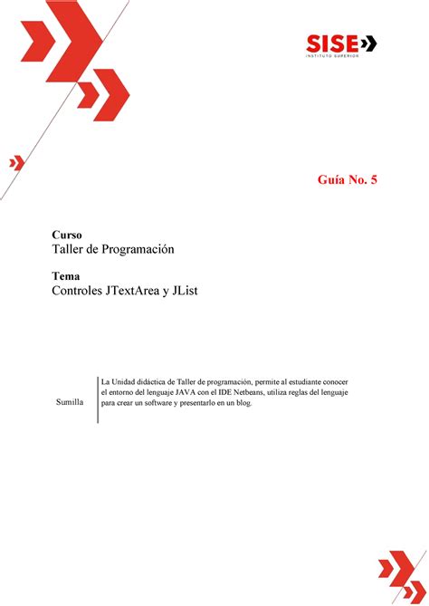 guia 5 taller de programación guía no 5 curso taller de