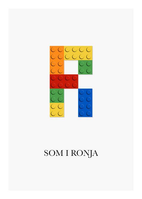 Personlig Lego Poster Med Valfritt Namn Till Barnrummet