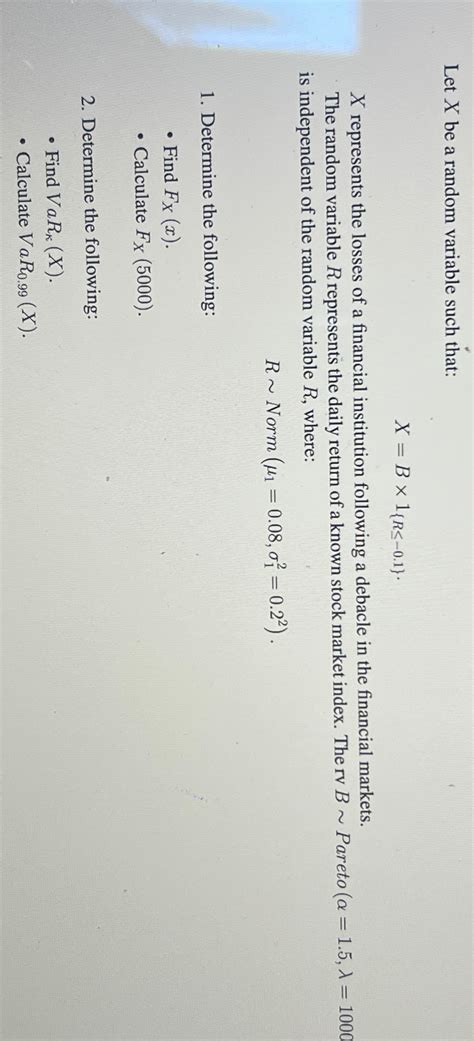 Solved Let X ﻿be A Random Variable Such That 01x