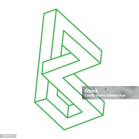 불가능한 모양 신성한 기하학 그림입니다 착시 추상적 인 영원한 기하학적 개체 불가능한 끝없는 윤곽선 로고 라인 아트 작전 예술