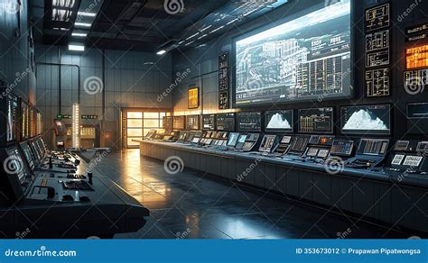 High Tech Control Room For Dam Operations With Advanced Monitoring