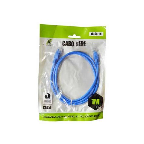 Cabo De Rede Xcell Patch Cord Utp Cat Cmx M Azul Homologado Anatel Xc Cr M