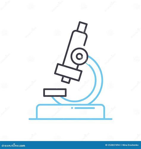 Microscopy Line Icon Outline Symbol Vector Illustration Concept Sign Microscopy Line Icon Outline Symbol Vector Illustration Concept Sign