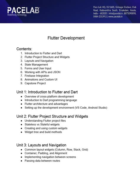 Flutter Development SYLLABUS | PDF