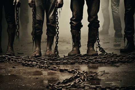 노예 제도 사람의 의지에 반하는 노동 강제 사용 세계적인 문제 절도 사슬 강제 소유권 중죄 범죄자 포로 인신 매매 농노 신용 강제 결혼 손에 족쇄 프리미엄 사진