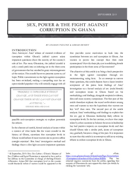 Pdf Sex Power And The Fight Against Corruption In Ghana