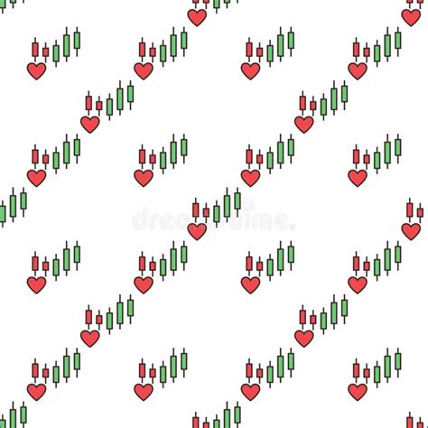 Crypto Chart Pattern And Red Heart Vector Investment Passion Colored