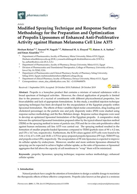 Pdf Modified Spraying Technique And Response Surface Methodology For