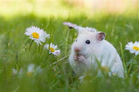 화이트 햄스터 프리미엄 사진