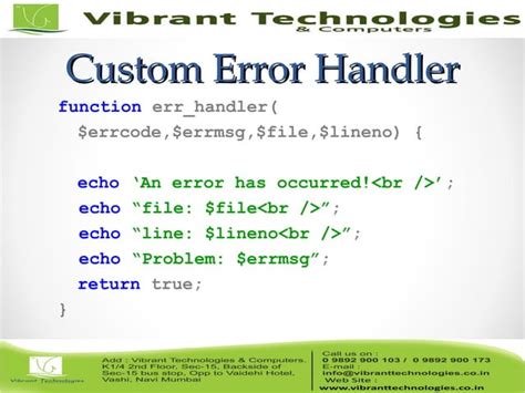 PHP Introduction To PHP Error Handling PPT