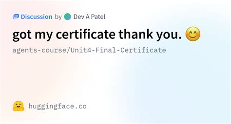 Agents Course Unit4 Final Certificate · Got My Certificate Thank You 😊