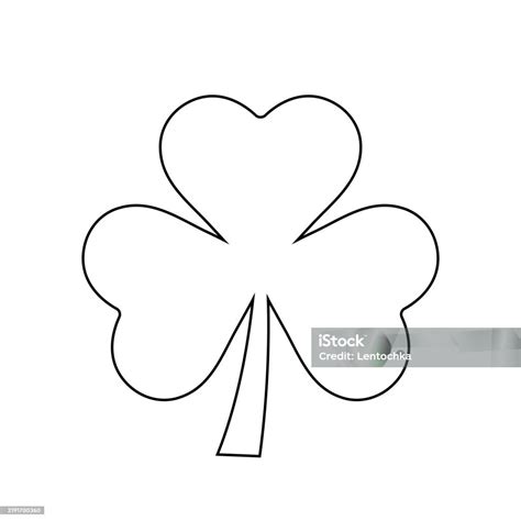 토끼풀 템플릿 검은 선 기호 세인트 패트릭 데이 벡터 일러스트 레이 션 0명에 대한 스톡 벡터 아트 및 기타 이미지 0명 St Patricks Day 검은색