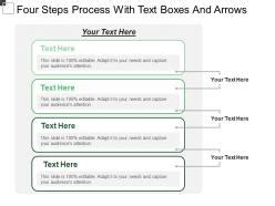 Four Steps Process With Text Boxes And Arrows PowerPoint Templates Designs PPT Slide