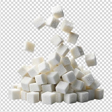 Falling Sugar Cubes Isolated White Background Premium Ai Generated Psd