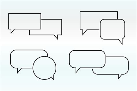 Set Of Speech Bubble Line Icons Editable Stroke Linear Design Perfect