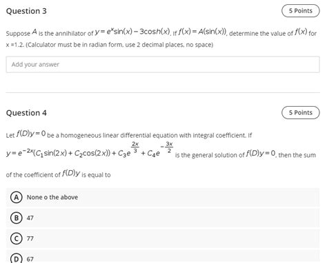 solved question 3 5 points suppose a is the annihilator of