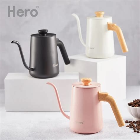 650ml 커피 포트 커피 포트 메이커 푸어 오버 주전자 구즈넥 스파우트 드립 포트 미니 스테인레스 스틸 두꺼운 드리퍼 티포트