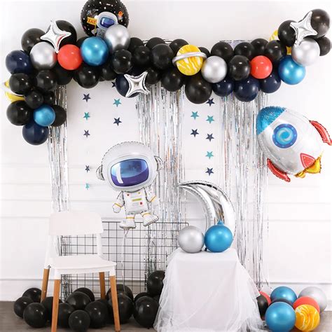 우주 비행사 로켓 선박 호일 풍선 우주 파티 갤럭시 태양계 테마 파티 용품 어린이 생일 파티 장식풍선 And 액세서리 Aliexpress